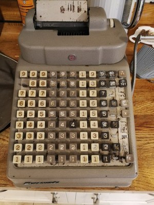 Vintage Burroughs Portable Manual Hand Crank Adding Machine Calculator ...