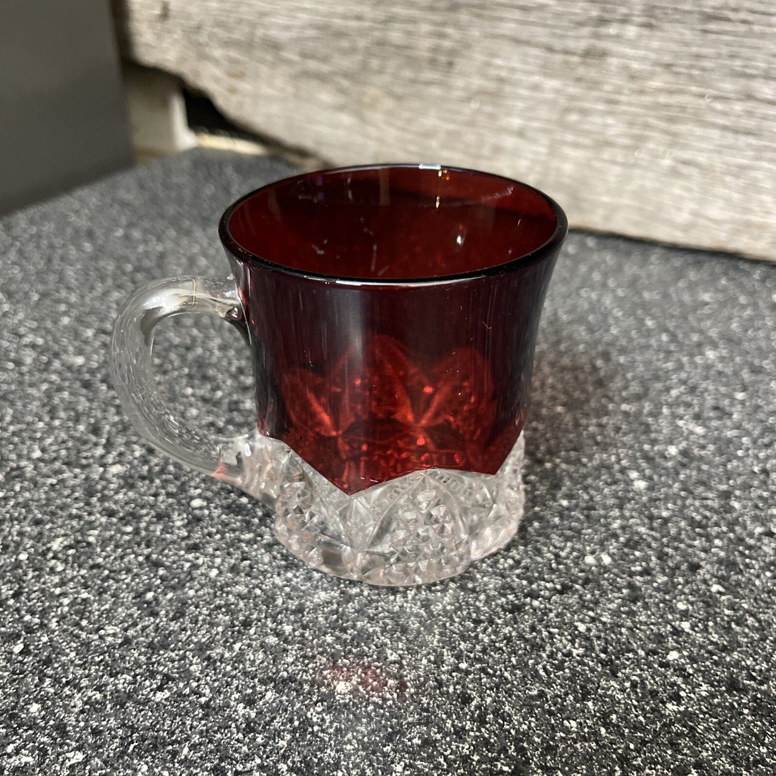 Vintage Etched Ruby Red Cut Glass Mug Early 1900’s GRACE HOT SPRINGS ...