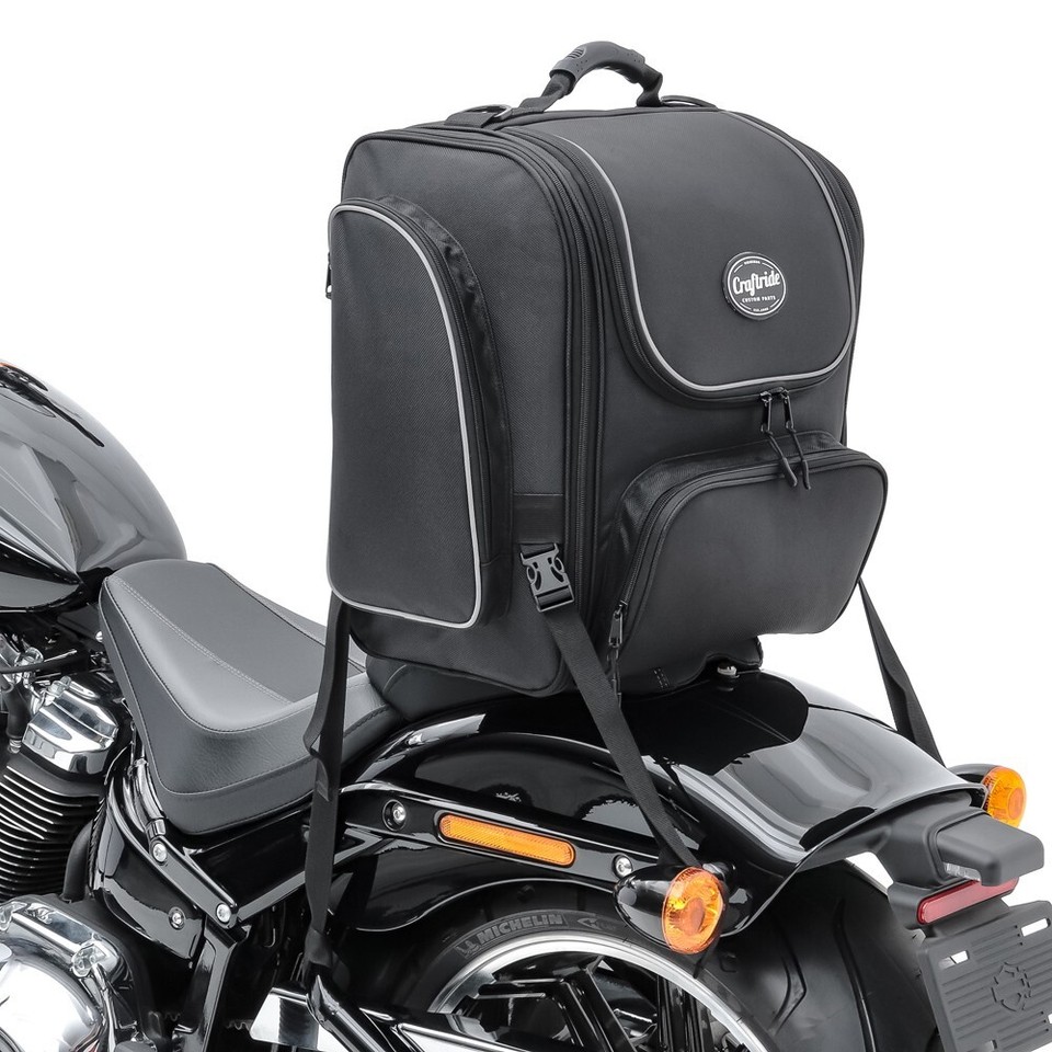 Backrest bag motorcycle Craftride black DP838 | eBay UK
