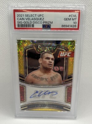 2021 Select Cain Velasquez Gold Disco Prizm Auto /10 PSA 10 #CVL | eBay
