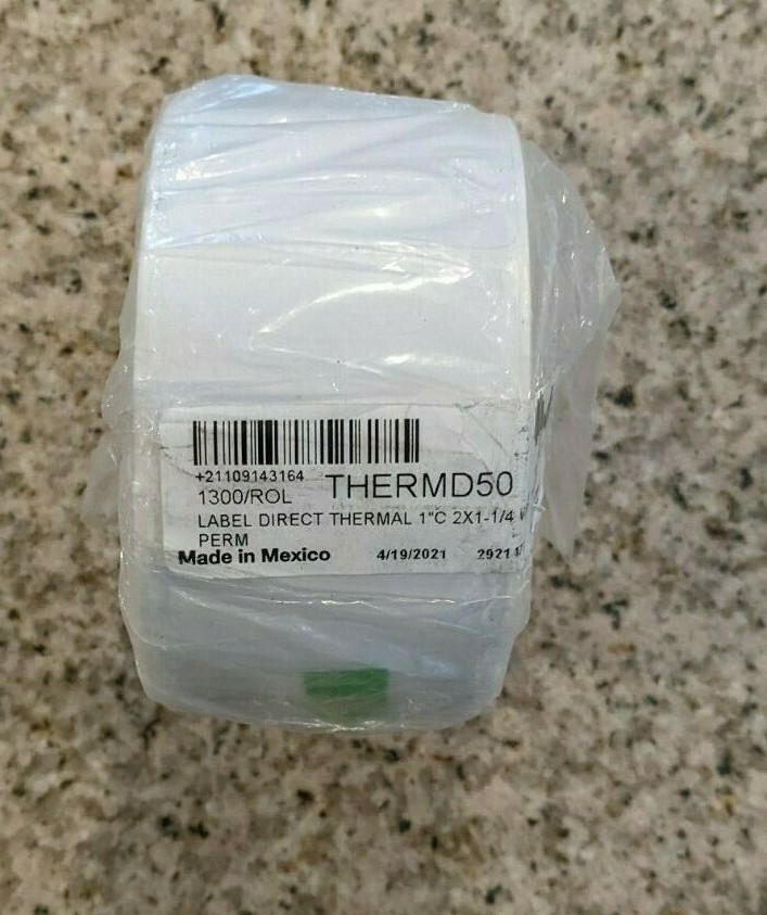 PDC HEALTHCARE THERMD50 Label Direct Thermal 1"C 2x1-1/4” White Label ...