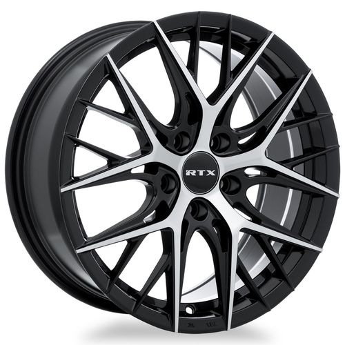 17x7.5 RTX Valkyrie Gloss Black Machined Wheels 5x4.5 (40mm) Set of 4 ...