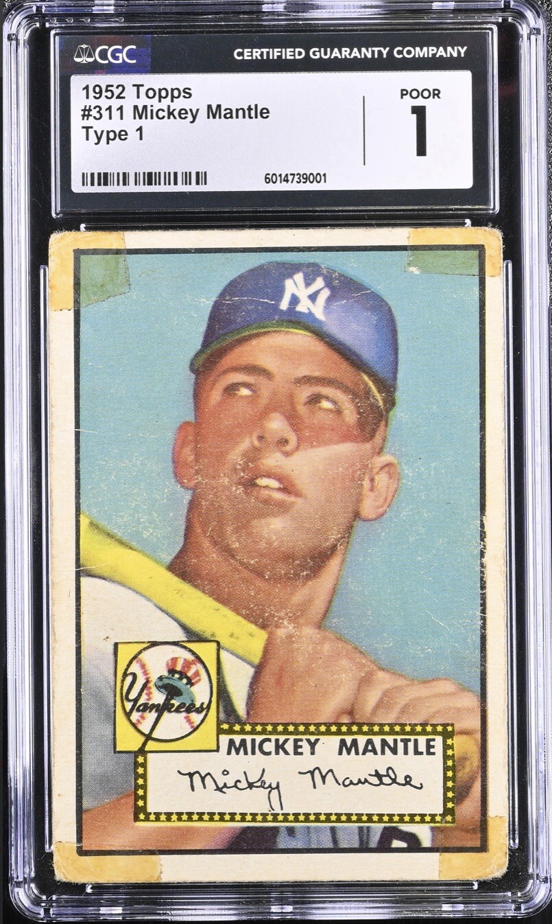 1952 Topps Mickey Mantle #311 CGC 1 ROOKIE! | eBay