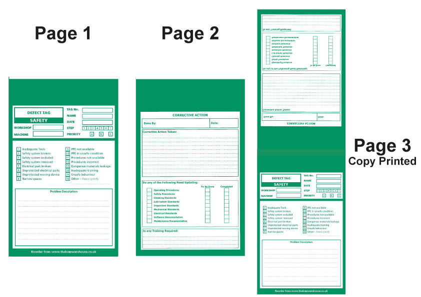 TPM Autonomous Maintenance - Safety Defect Tag - Green | eBay UK