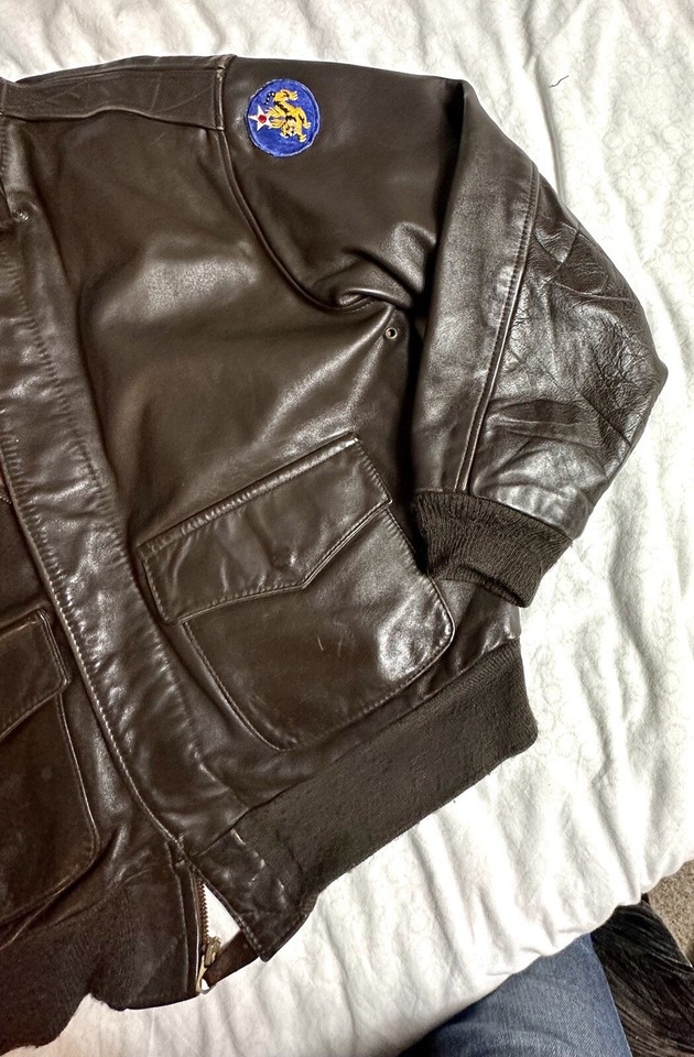 A-2 AVIREX FLYING TIGERS USAF Air Force/Army Flight Bomber Jacket Sz 42 ...