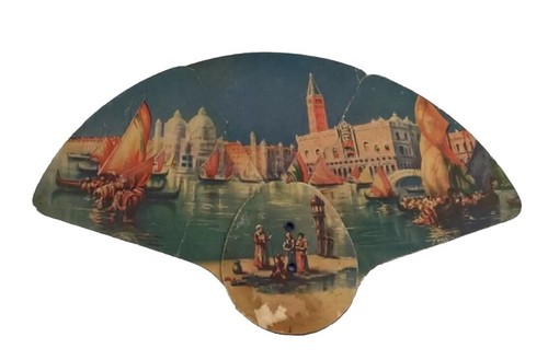 Hand Fan Mid Century Advertising Depicting Venice Italy | eBay