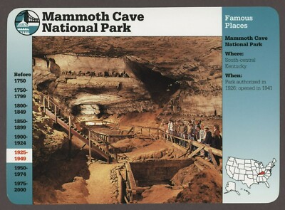 Mammoth Cave National Park Story of America History Card Famous Places ...