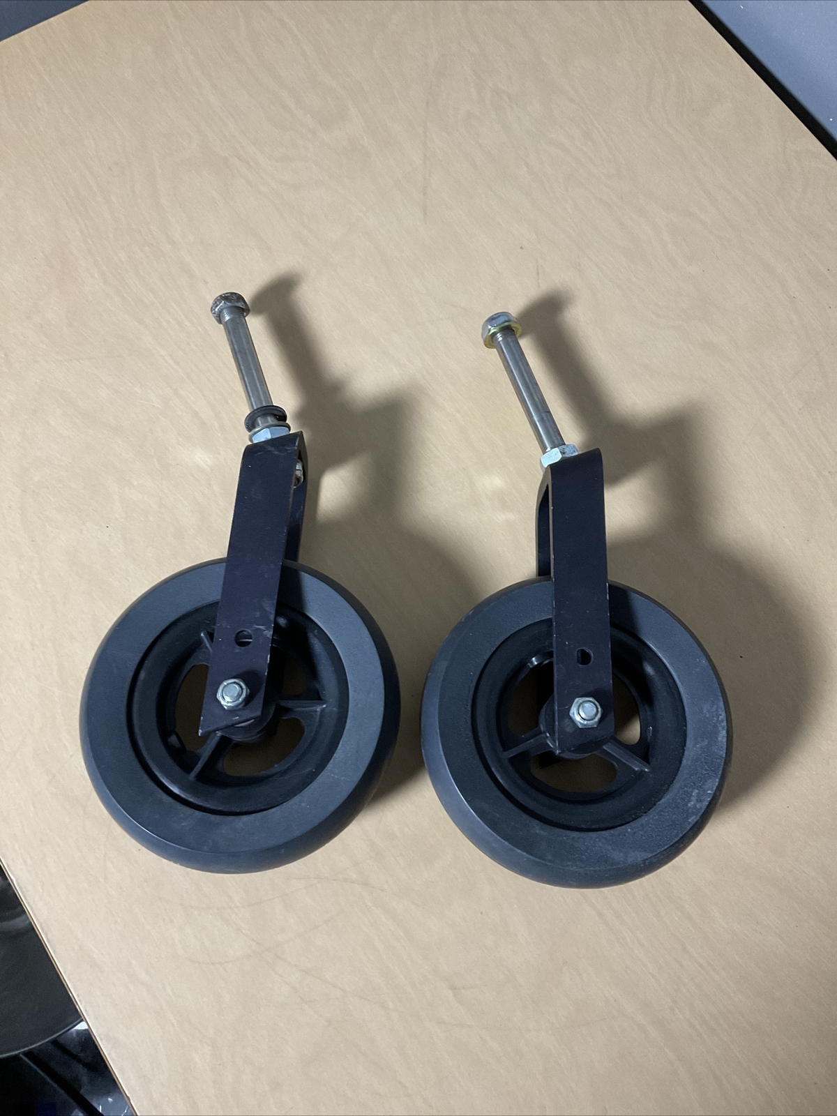 Pair of Quickie Wheelchair Front Casters Forks Wheels Axles 6” Tires ...