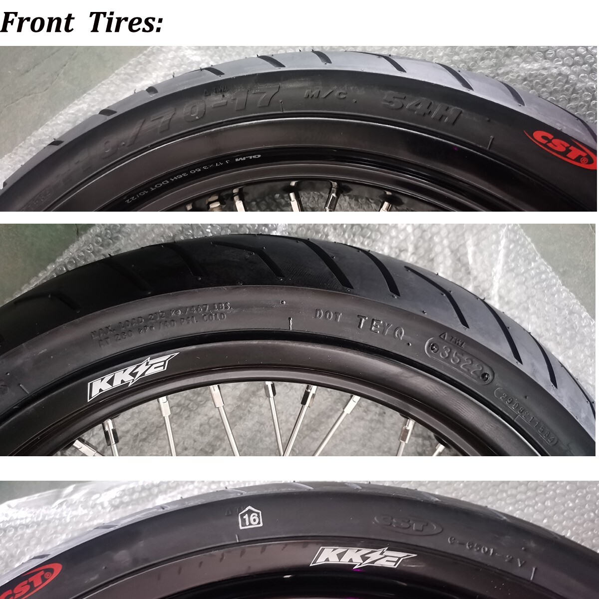 KKE 17" CUSH Drive Wheels Tires For Honda XR650L 1993-2023 Supermoto ...