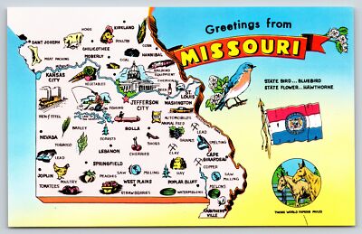 State Maps~Missouri~Show Me State~Mules~Ozarks~Capital Jefferson City ...
