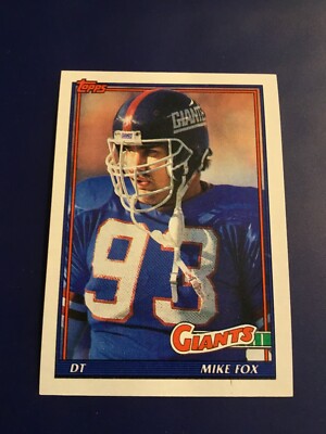 1991 Topps - #26 Mike Fox New York Giants Nice Look! | eBay