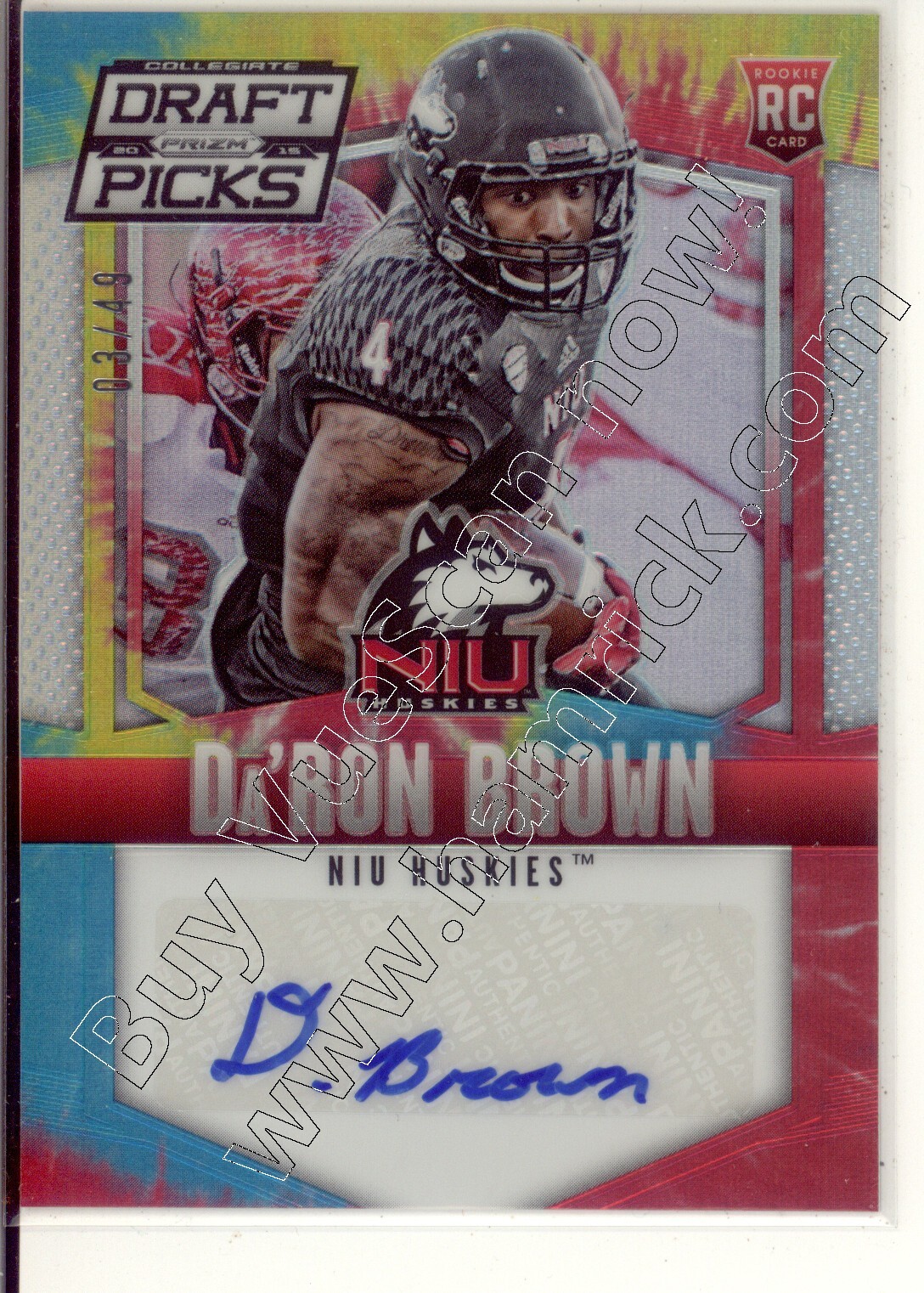 daron brown rookie rc auto autograph northern illinois niu huskies ...