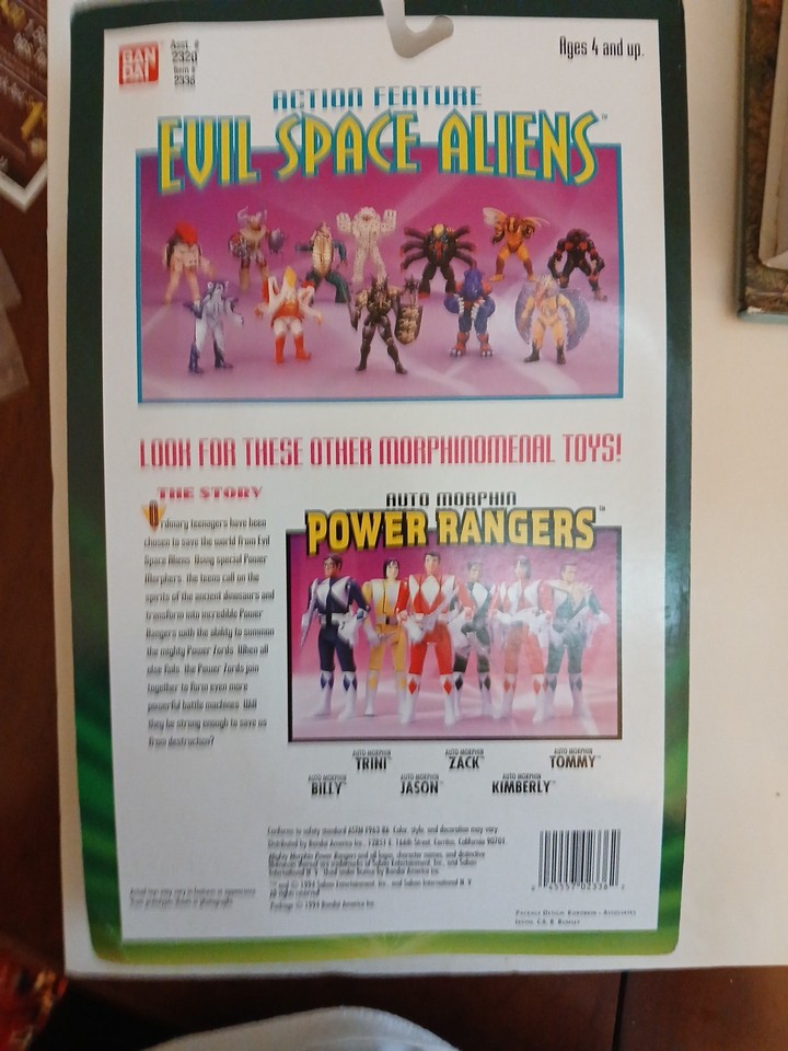 1994 Mighty Morphin Power Rangers Evil Space Aliens-Killer Bite ...