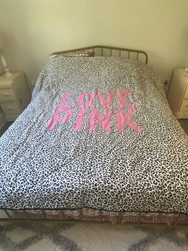 Vintage Rare Victoria's Secret Pink Leopard Comforter Full Queen ...