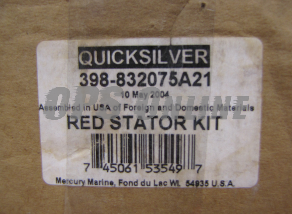 Mercury Marine OEM Red Stator 16 Amp 832075A21 SS 832075A4 - New | eBay