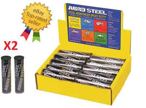ABRO STEEL REINFORCED EPOXY METAL INSTANT REPAIR PUTTY WELD 2OZ AS224 ...