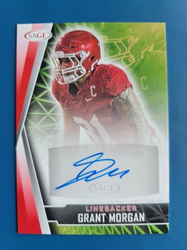Grant Morgan 2022 SAGE ROOKIE RC AUTO RED #A-GM ARKANSAS RAZORBACKS! | eBay