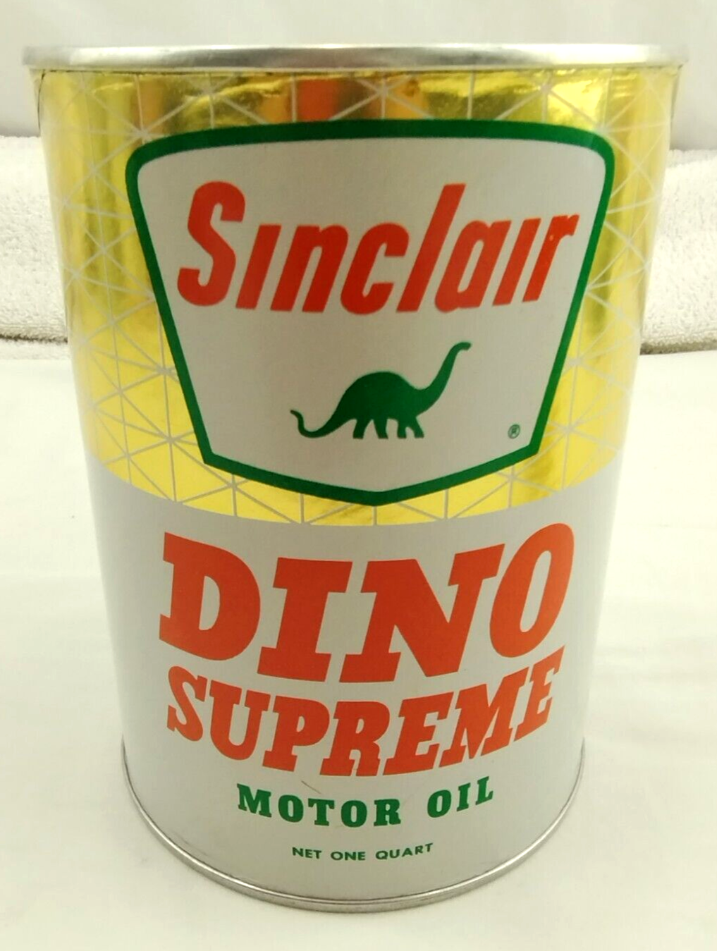 Vintage SINCLAIR DINO SUPREME Quart Oil Can Coin Bank - Composite | eBay