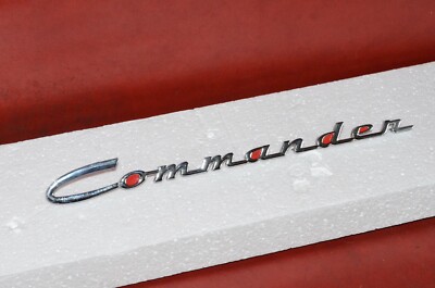 NOS Studebaker Commander Fender Trim Emblem Script Logo 11" Long Chrome ...