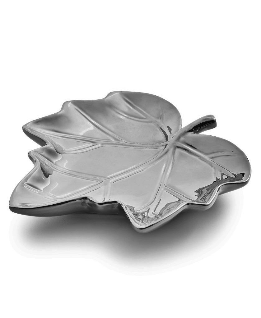 Home Essentials Harvest Silver Maple Leaf Plate | eBay