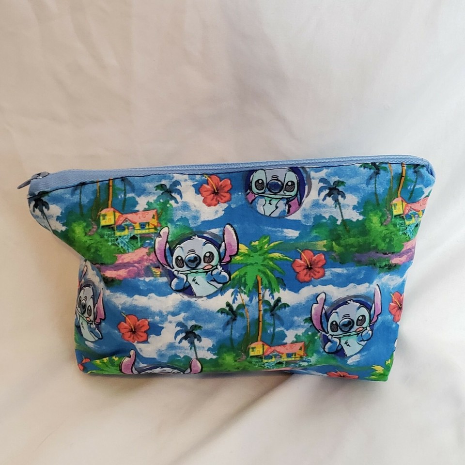Handmade Zipper Pouch Disney Lilo and Stitch Fabric Tie Dye Lining 9.5 ...