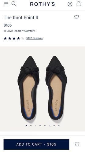 rothys the knot point ii Womens Size 11 Black Neutral Insole B WIDTH ...