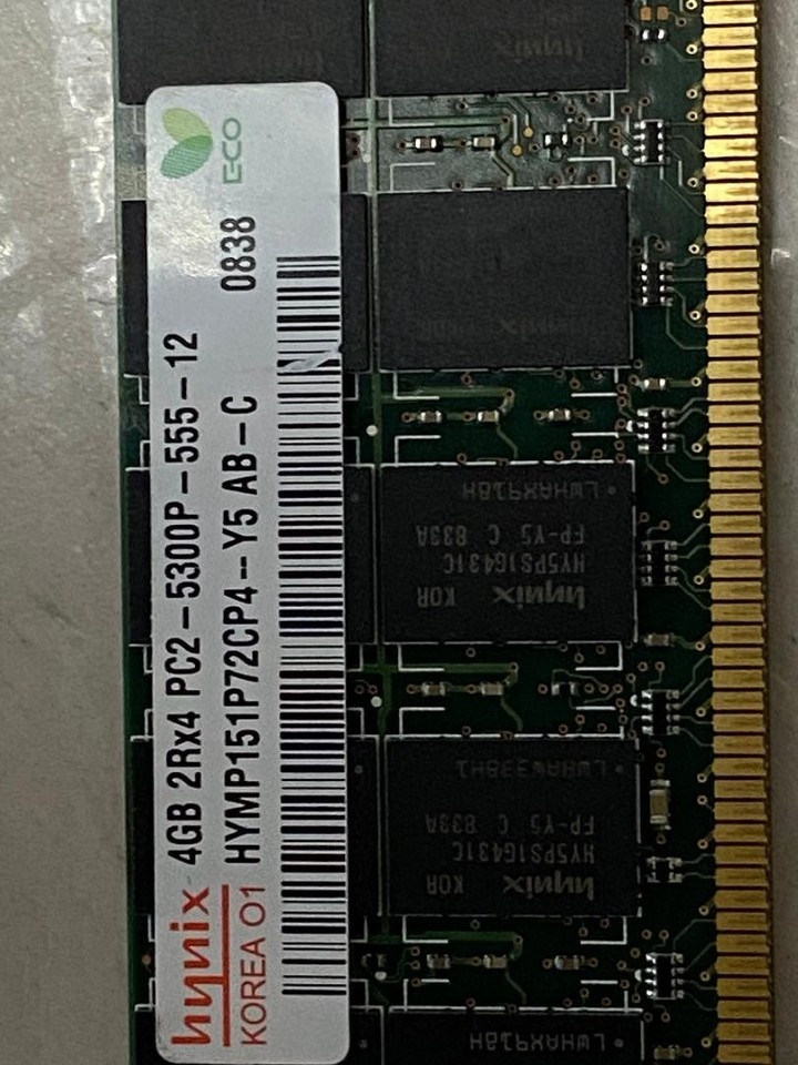 Hynix 4GB x 10 2Rx4 PC2-5300 DDR2 667Mhz 240Pin 36 chips CL5 ECC REG ...