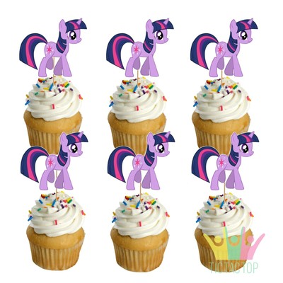 12 x My Little Pony Twilight Sparkle Cupcake Topper. Cake Party Lolly ...