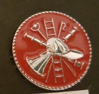 Firefighter Red with Silver Fire Collar Brass Chain of Command 11/16 1 ...