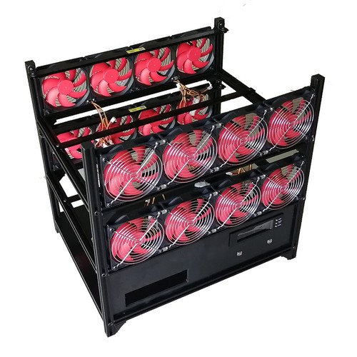 12 GPU Graphic Cards Mining Miner Frame OpenAir Rig Case With 16 ...