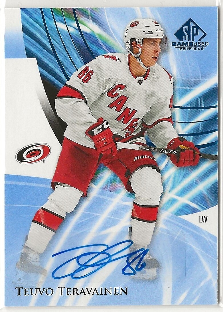 2020-21 SP Game Used Blue Autograph #14 Teuvo Teravainen Team Canada ...