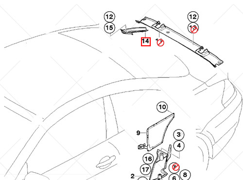NEW BMW 6 E63 REAR LEFT WATER CHANNEL COVER 51717124909 7124909 OEM | eBay