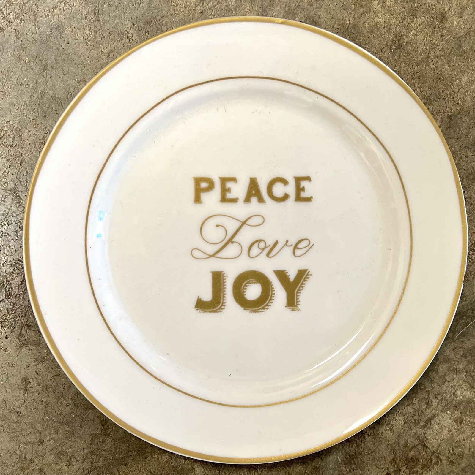 Ciroa Gold Peace Love Joy Appetizer / Dessert Plates Set Of 4 | eBay