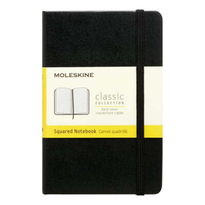 Moleskine Classic Square Pocket Notebook, Hard Cover, Black, 3.5 x 5 in ...