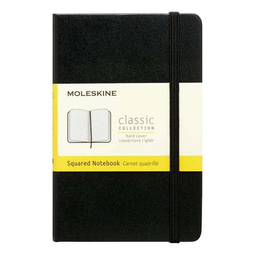 Moleskine Classic Square Pocket Notebook, Hard Cover, Black, 3.5 x 5 in ...