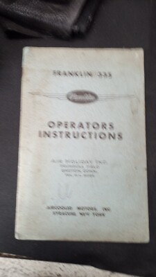 Franklin 335 Operators Instructions | eBay