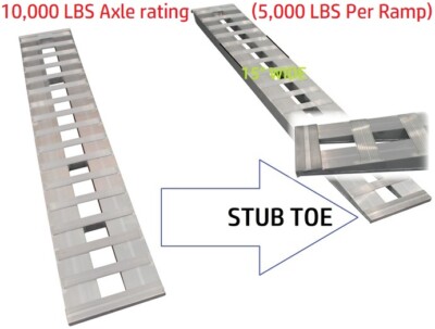 94" X 15" 10000 LBS Stub toe ALUMINUM TRAILER RAMPS 8 Car 96 Auto Truck ...