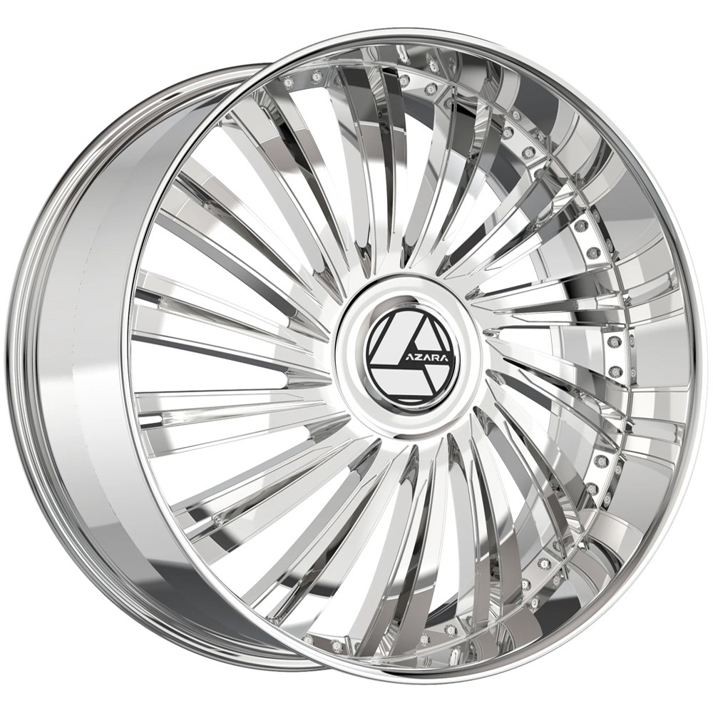 (Set of 4) Azara AZX-102 20x8.5 5x108/5x4.5" +35mm Chrome Wheels Rims ...