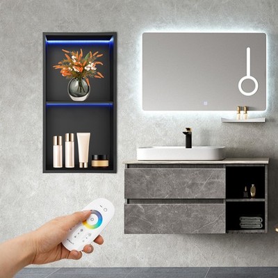 Stainless Steel Shower Niche, Bathroom Wall Niche, 2 Tiers Wall Shower ...