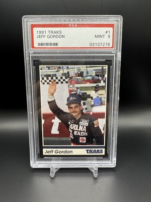 1991 Traks Jeff Gordon #1 PSA 9 Rookie RC Rare Nice Mustache Very Fast ...