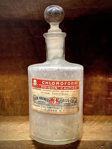 Vintage Chloroform Poison Colgate Bottle H.W. Warner Drug Co Albany New ...