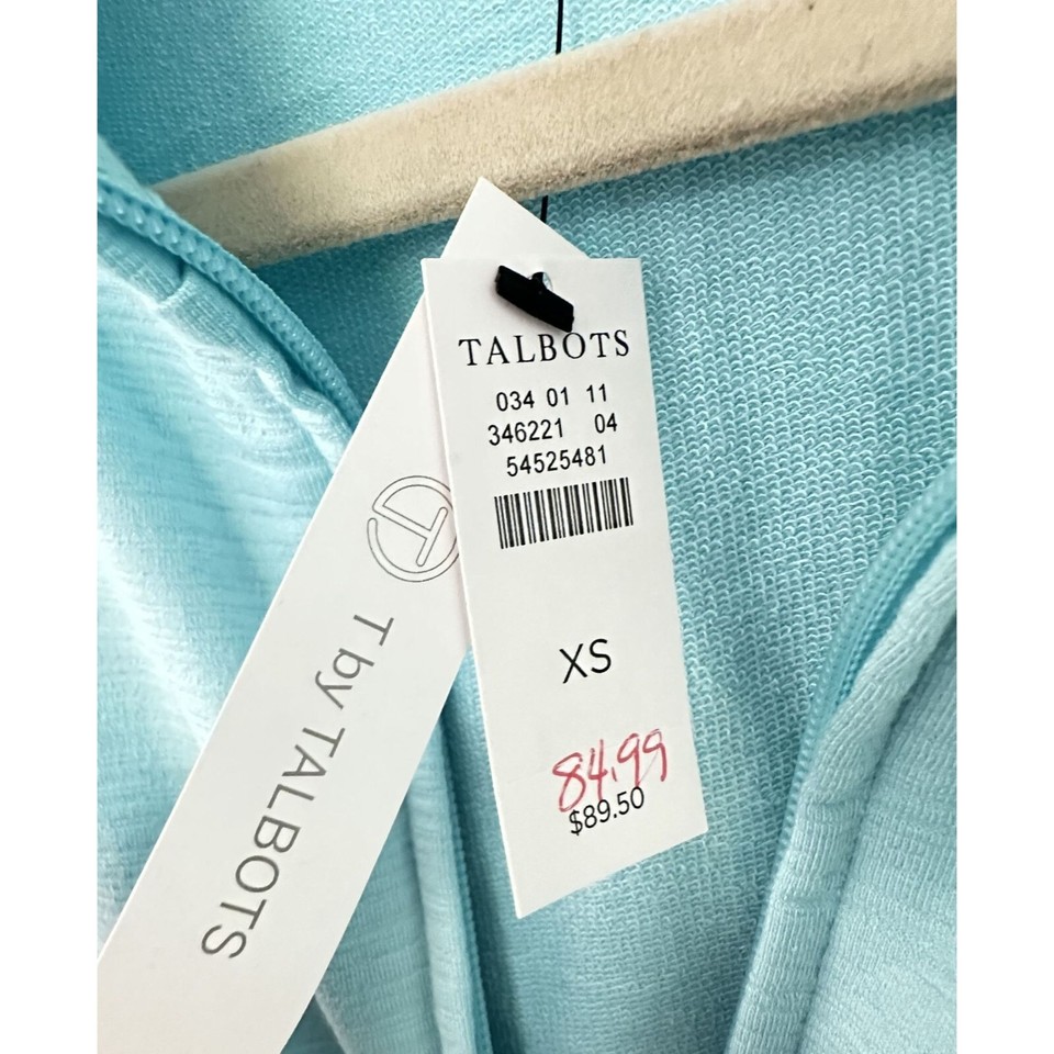 T By Talbots Women's XS Aqua Zip Jacket w/ Pockets & UPF 50+ Terry ...