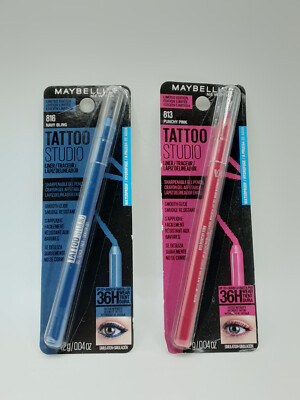 Maybelline Tattoo Studio Eye Liner Gel Pencil--NAVY BLING-816 & PUNCHY ...
