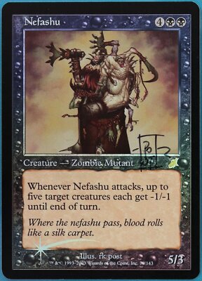 Nefashu Scourge NM Black Rare SIGNED MAGIC MTG CARD (ID# 404127 ...