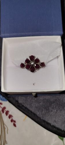 Vintage 4.55 Ct Ruby And Diamond Flower Ring | eBay