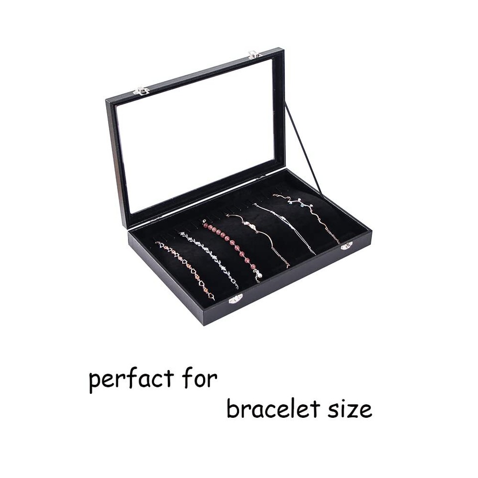 ByKen 20 Hooks Necklace Organizer BoxTray Chains Showcase Storage Boxes ...