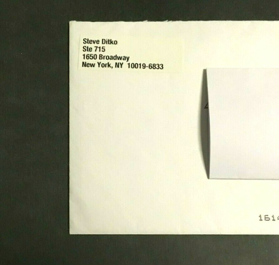 STEVE DITKO SIGNED FULL PAGE LETTER JSA COA LOA RARE MARVEL COMICS ...