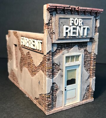 O/On3/On30 Scale Rich White Models "OLD Office for Rent" Hydrocal Walls ...