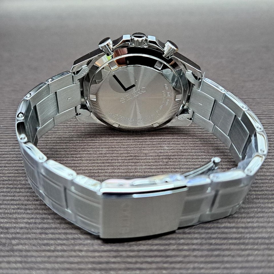 SEIKO SBTR027 Chronograph Blue Gray Dial Quartz Watch 42mm 10ATM New ...