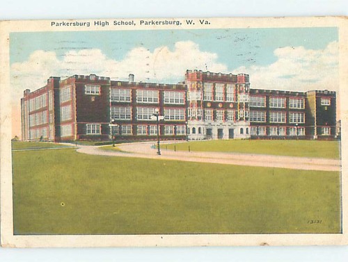 Pre-Chrome HIGH SCHOOL SCENE Parkersburg West Virginia WV o/19 AG6683 ...